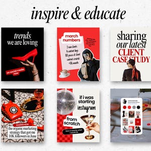 Red Social Media Canva Templates: Bold Instagram Posts - Etsy