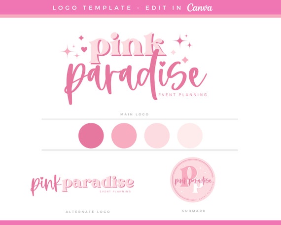 Pink Logo Design Bright Logo Design Coach Logo Virtual - Etsy Australia