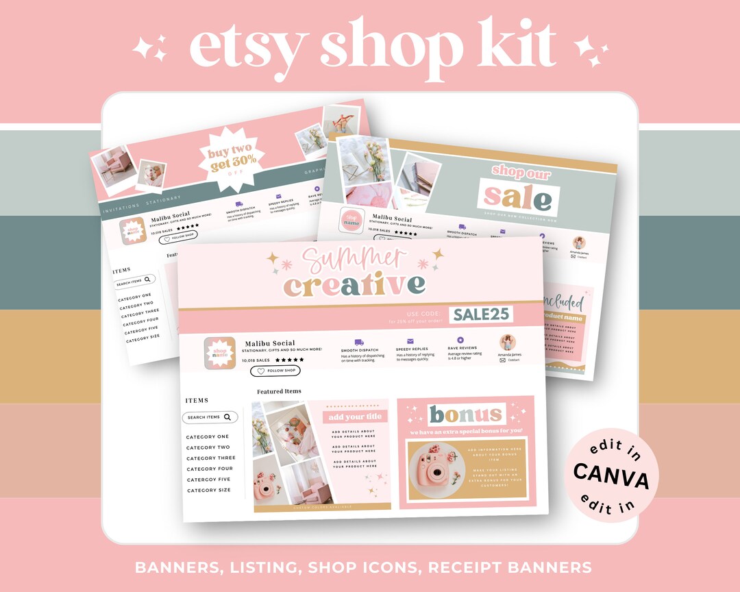Etsy Shop Kit - Etsy Shop Branding Kit - Etsy Banner - Etsy Shop Bundle ...