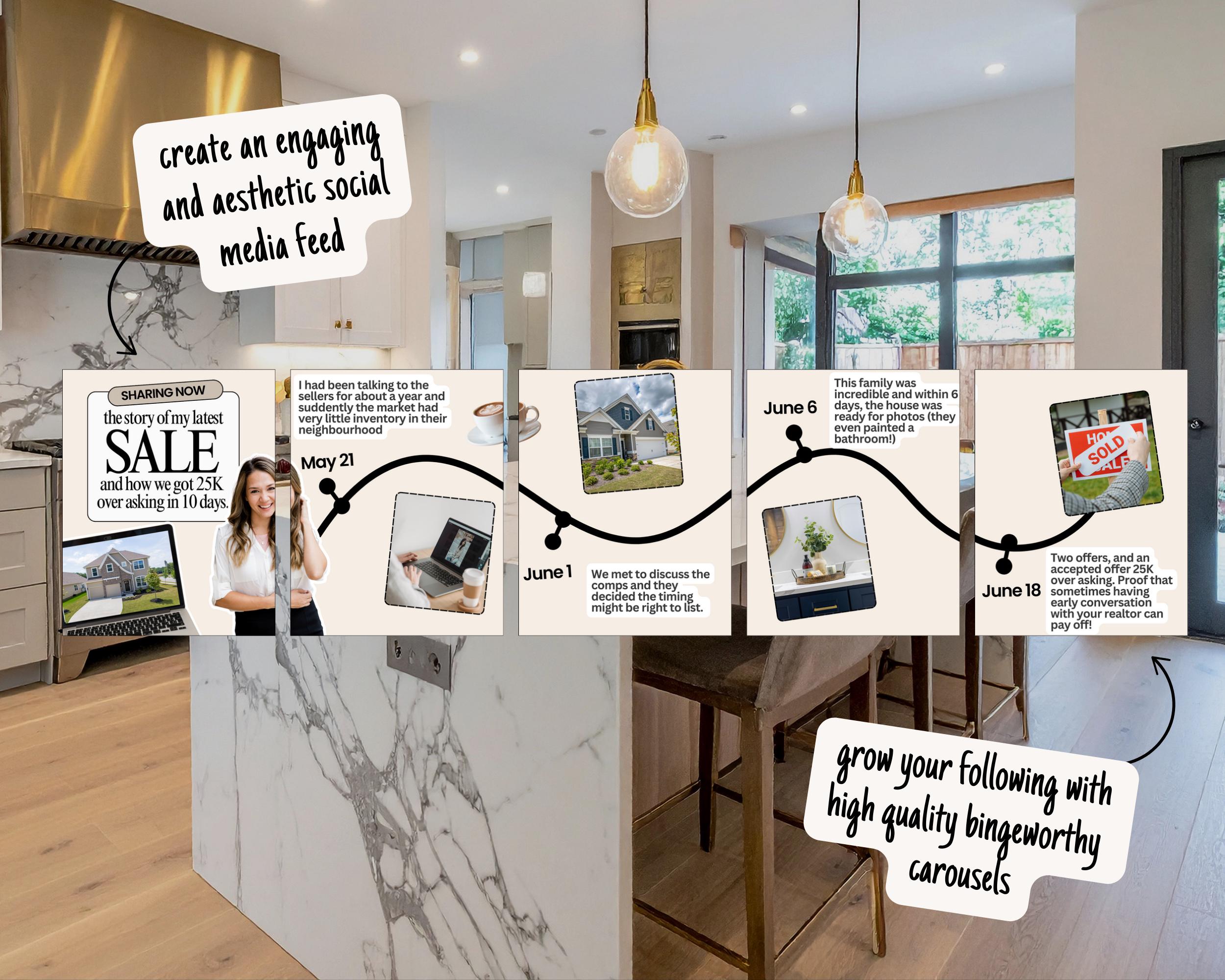 Real Estate Instagram Carousel Templates: Realtor Social Media (canva ...