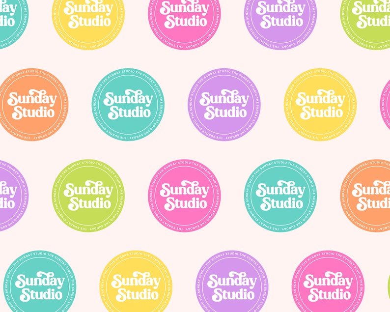 Retro Colorful Logo Design Template for Small Business (canva) - Etsy