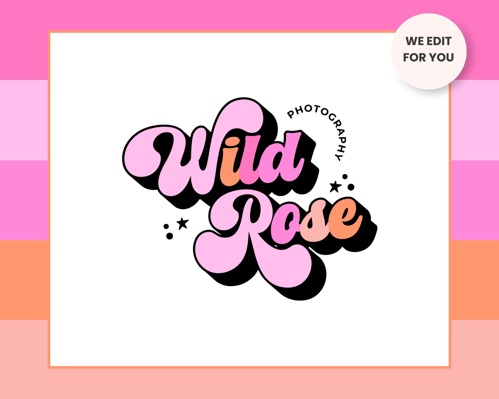 Colorful Retro Logo Design: Premade Business Branding - Etsy