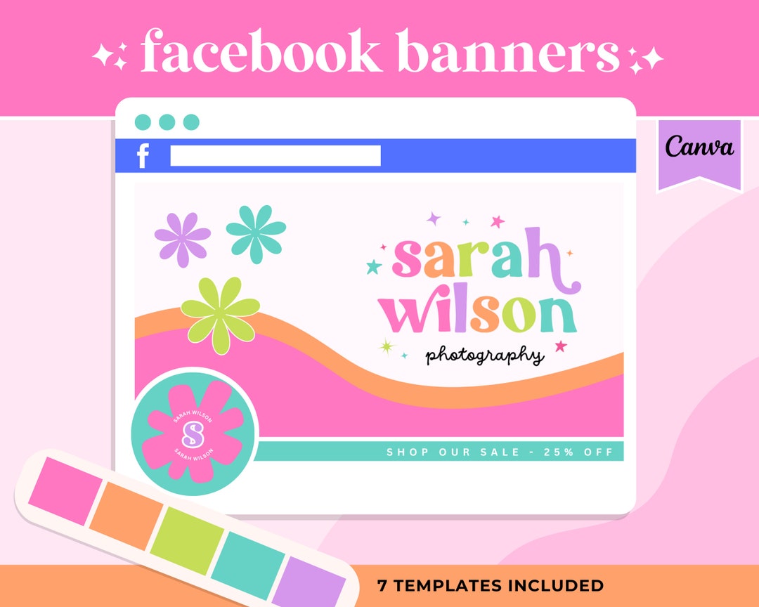 Colorful Facebook Cover Templates Facebook Branding Kit Facebook Banner ...