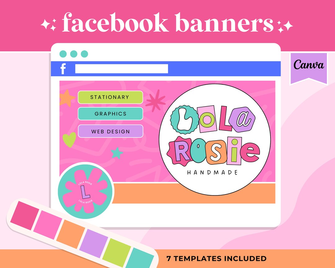 Colorful Facebook Cover Templates Facebook Branding Kit Facebook Banner ...