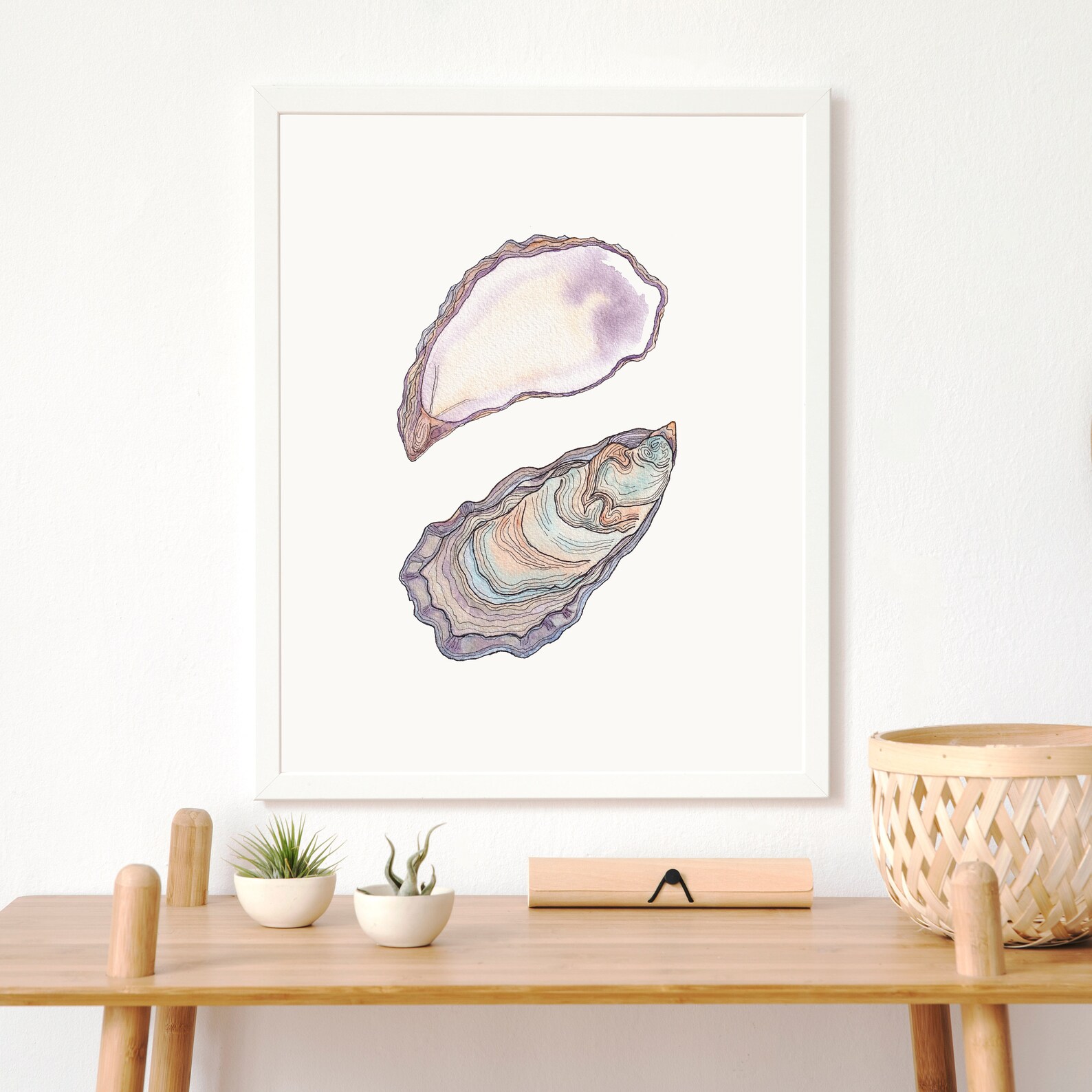 Nautical Oyster Shell Watercolor Downloadable Printable - Etsy