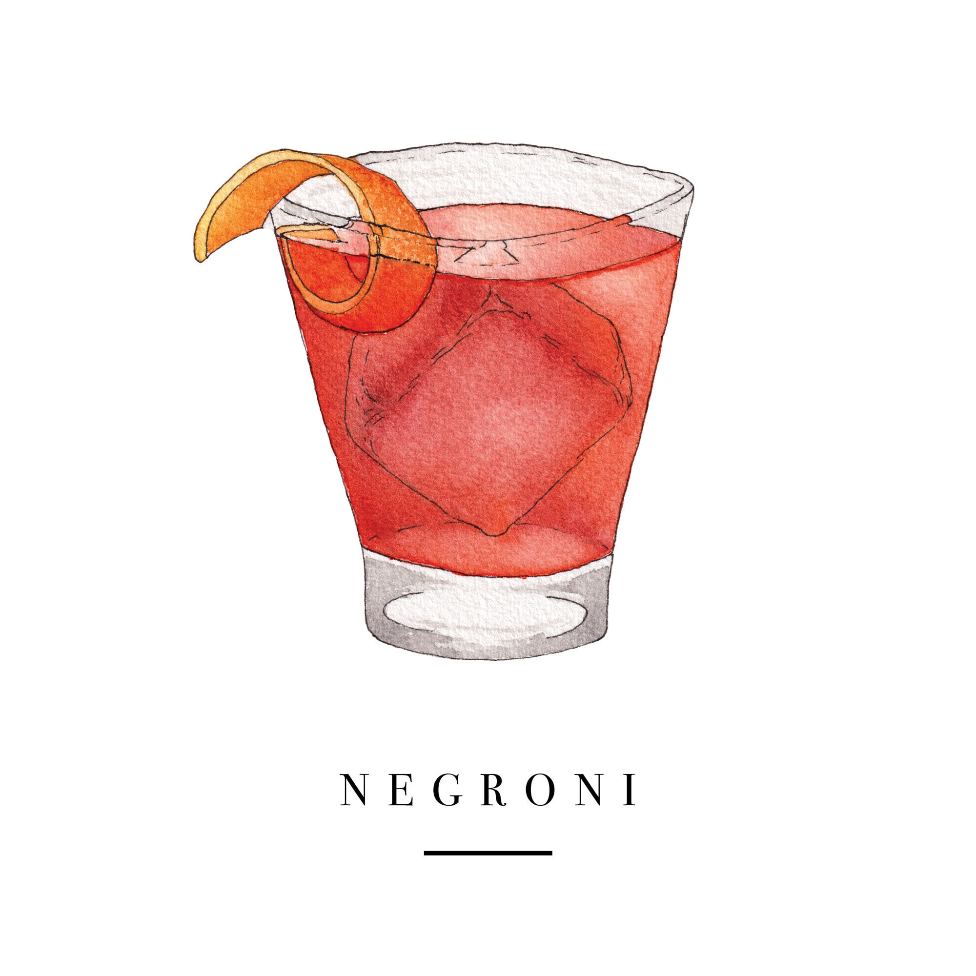 Negroni Original Watercolor Art Print Greeting Card - Etsy