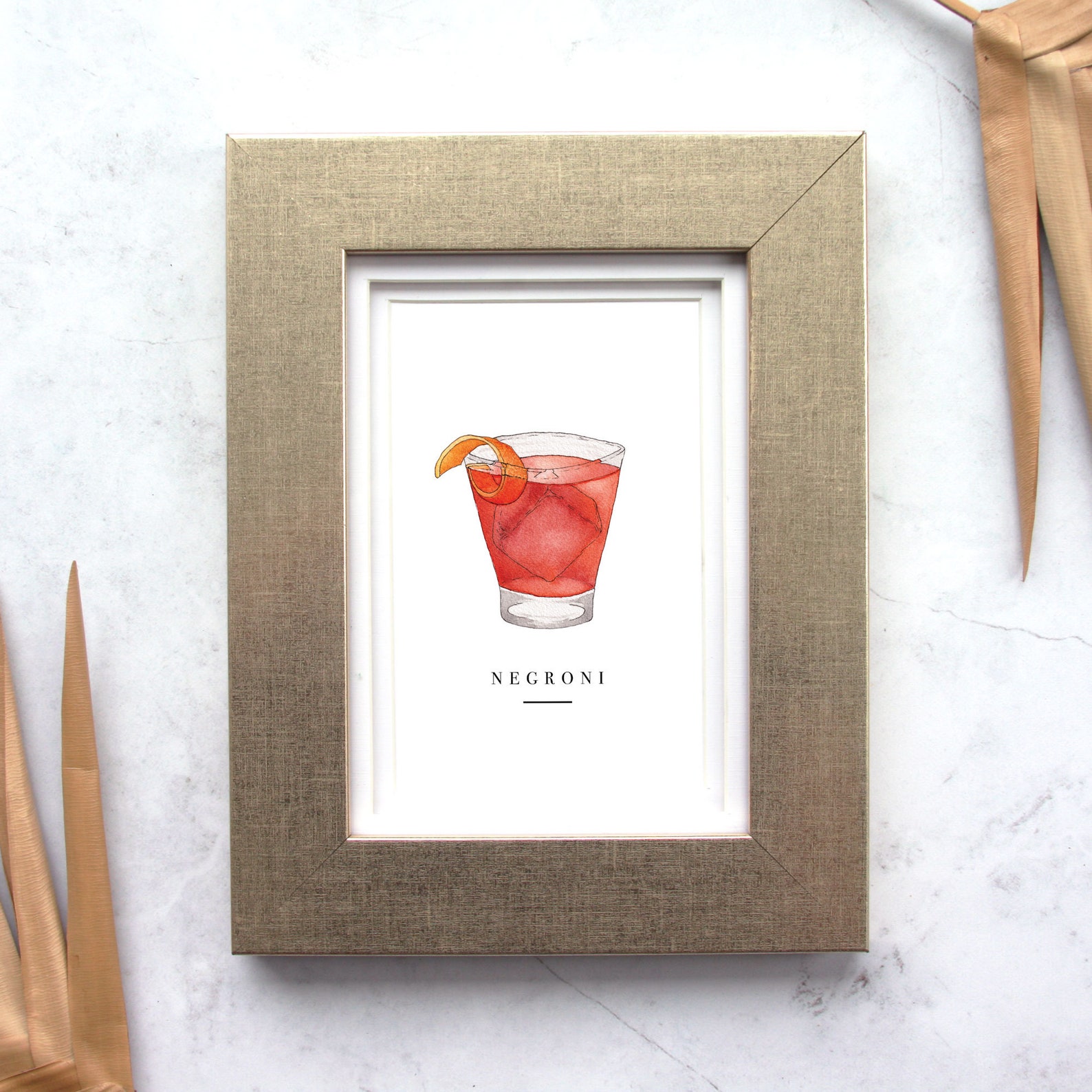 Negroni Original Watercolor Art Print Greeting Card - Etsy