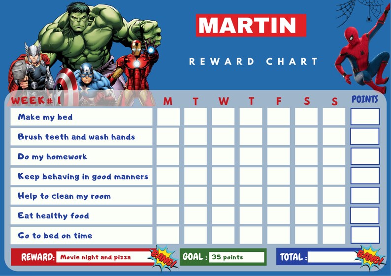 Superhero, Captain America, Iron Man, Spider Man, Thor, Hulk, Chore ...