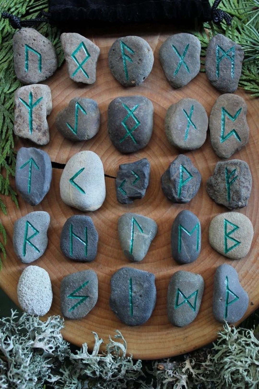 25 Runes Runestones Resin Clay Ceramic Rune Stones Norse Elder Futhark ...