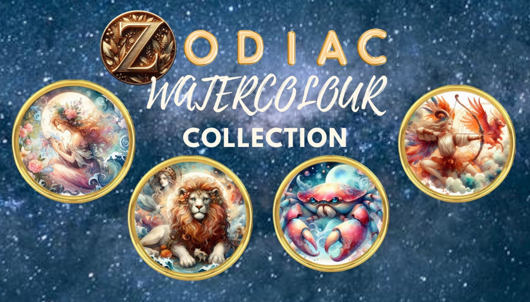 Zodiac Signs Collection Watercolor Fantasy Astrology Horoscope Star 300 ...