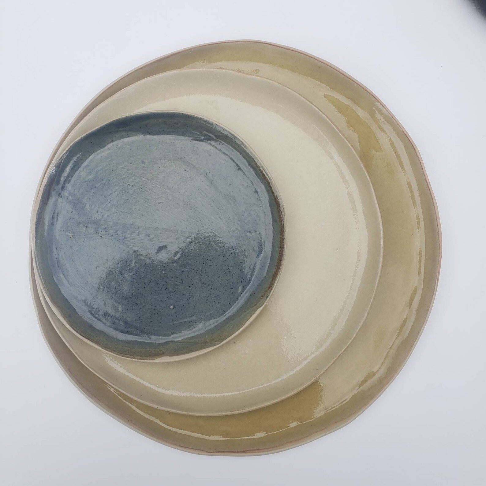 Assiette grande en grès - Etsy France