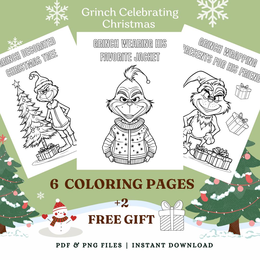 Grinch Coloring Pages With Text, Kids Christmas Coloring Page , Grinch ...