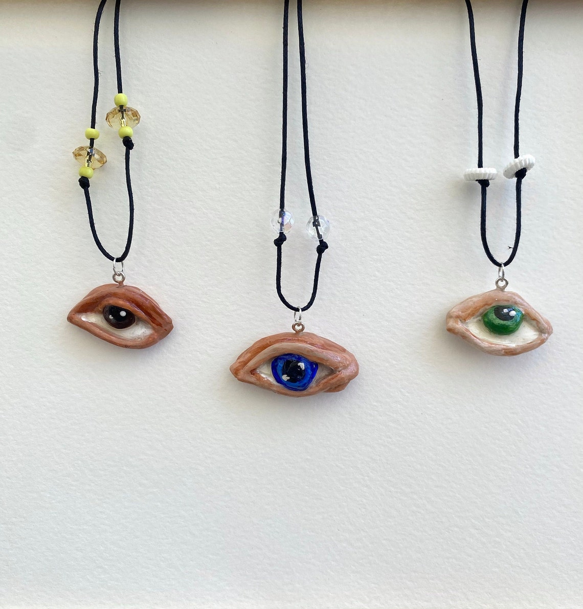 Third Eye Pendant Human Eyeball Sculpted Clay Charm Necklace With ...