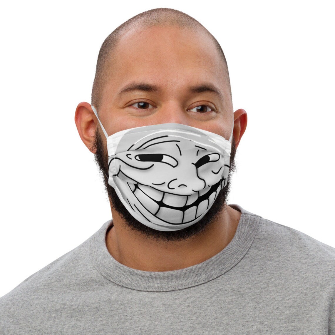 Troll Face Mask Troll Meme Funny Troll Face Face mask | Etsy