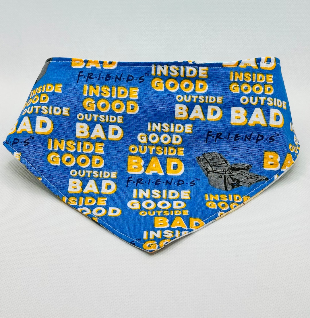 Inside Good Outside Bad & Pivot Reversible Friends Snap-on Dog Bandana ...