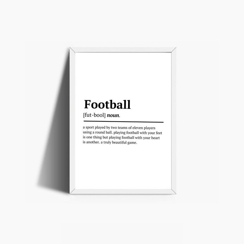 Football Definition Print Football Prints Football Gifts for Boys Boys ...