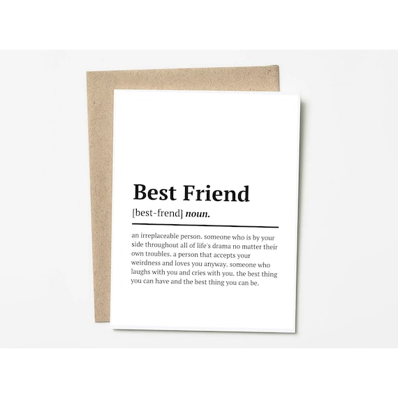 Best Friend Definition Card Bestie Birthday Card Card for - Etsy