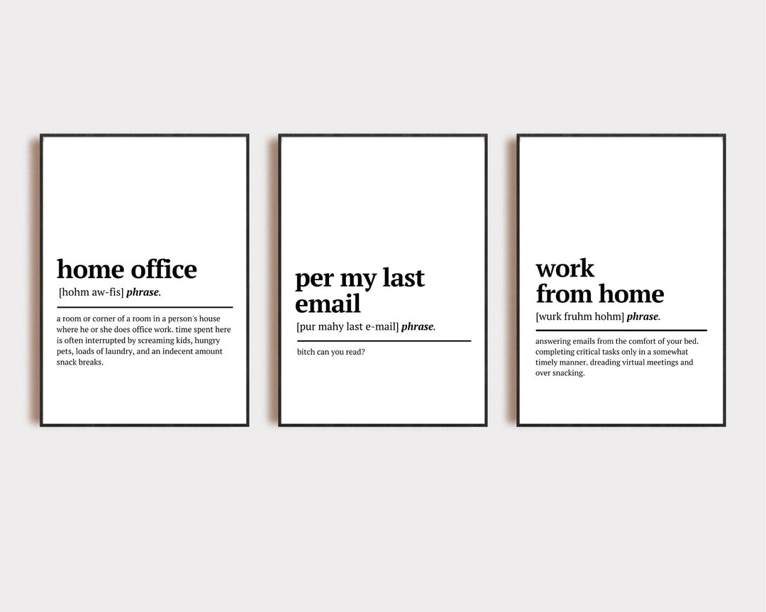 Home Office Decor | 3 PRINTABLES | Office Wall Art | Funny Office Decor ...