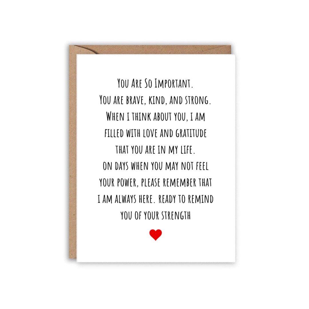 You Are so Important - Encouragement Card - Emotional Support ...