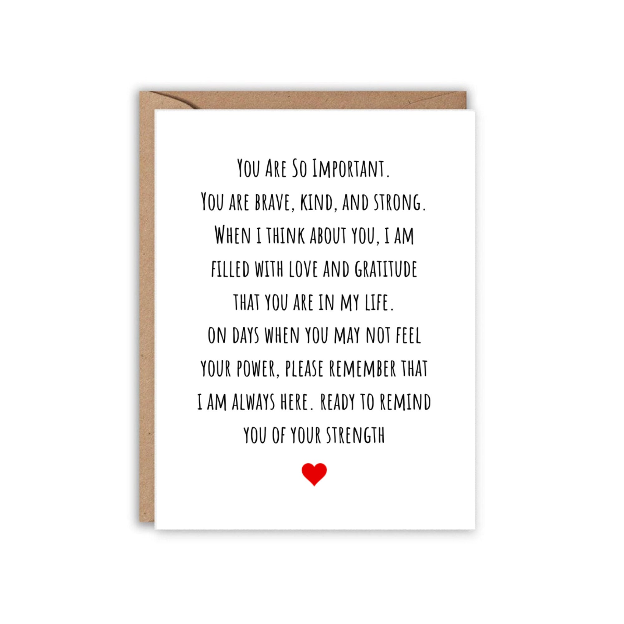 You Are so Important Encouragement Card Emotional Support Uplifting ...
