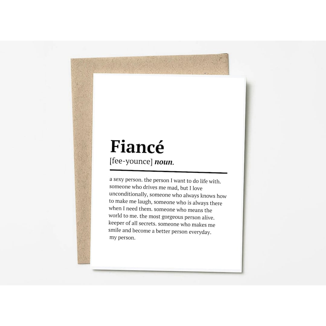 Fiance Definition Card - Fiancé Birthday Card - Future Husband Wife ...
