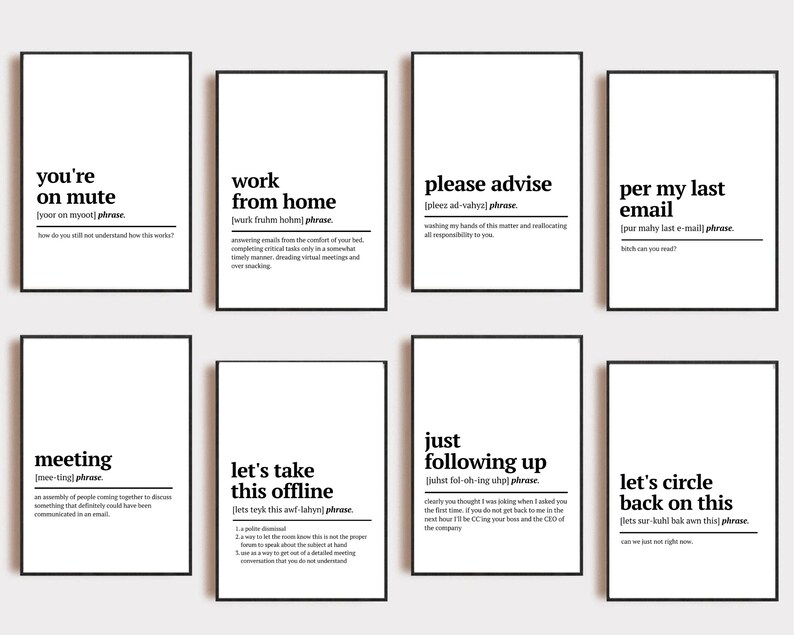 Funny Office Decor - 16 Printables - Office Wall Art - Gallery Wall Set ...