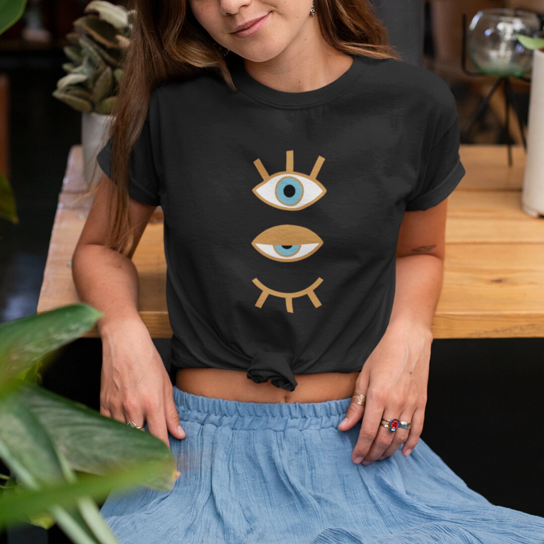 All Seeing Eye Aesthetic Crew Neck Tshirt Evil Eye Clothing - Etsy
