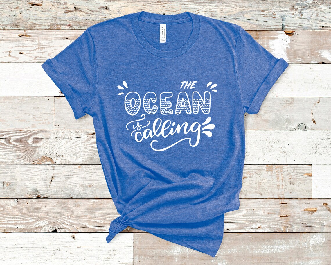The Ocean Is Calling Shirt Vacation Shirt Summer Graphic | Etsy