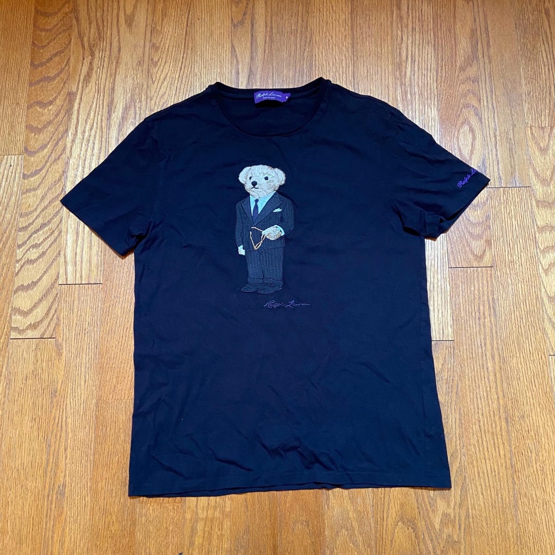 Ralph Lauren Tux Bear Purple Label Tee Shirt Size M - Etsy
