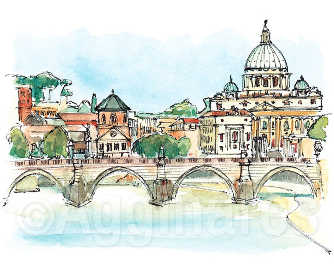 Rome Italy / Europe / Travel Fine Art Print From an Original Watercolor ...