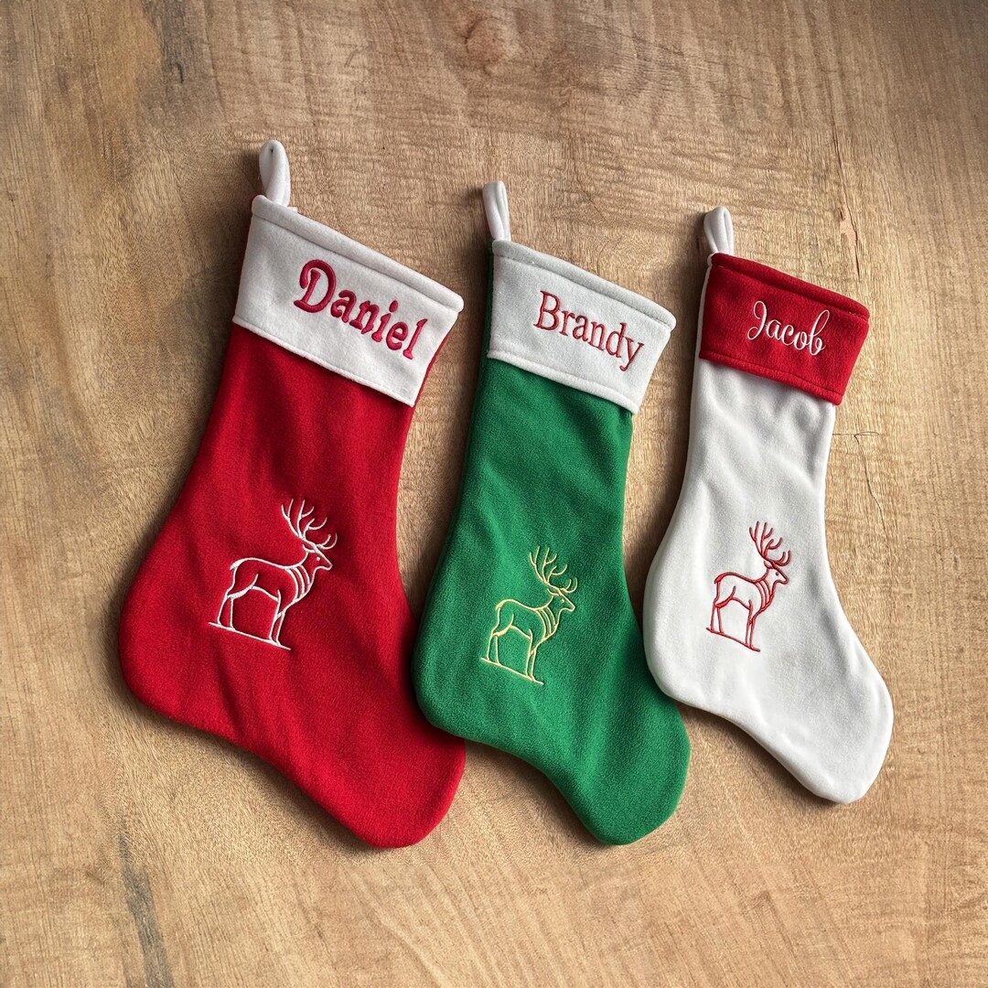 Personalized Family Christmas Stocking, Embroidered Christmas Stocking ...