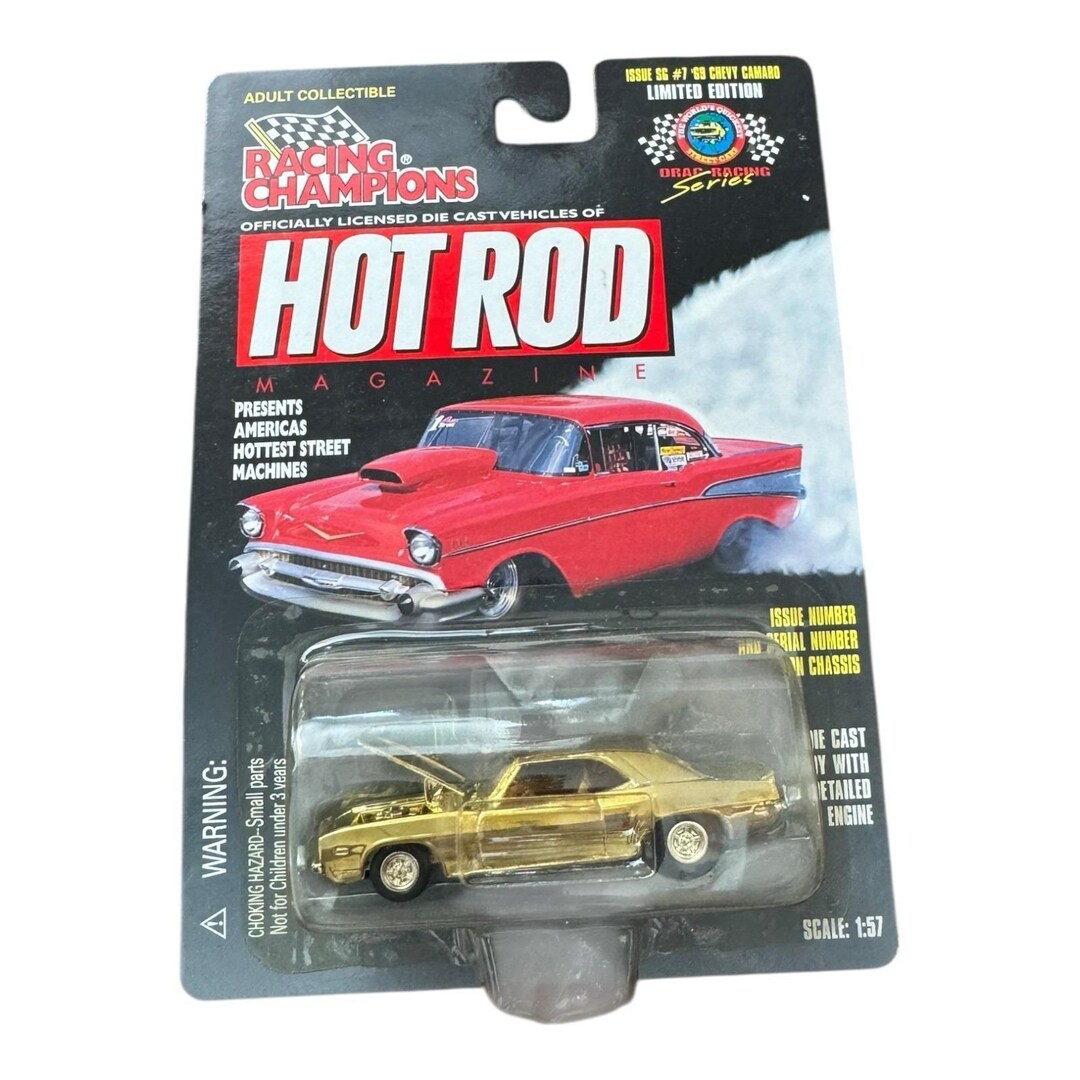 Racing Champions Hot Rod Magazine Thom Taylor 69 Chevy Camaro SG 7 Gold ...