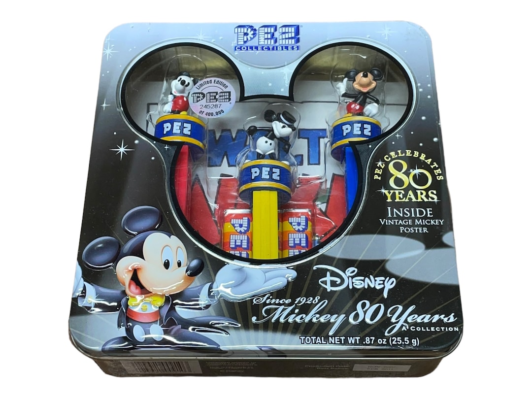 Disney Pez Mickey Mouse Trio 80 Years Collection With Poster and Tin - Etsy