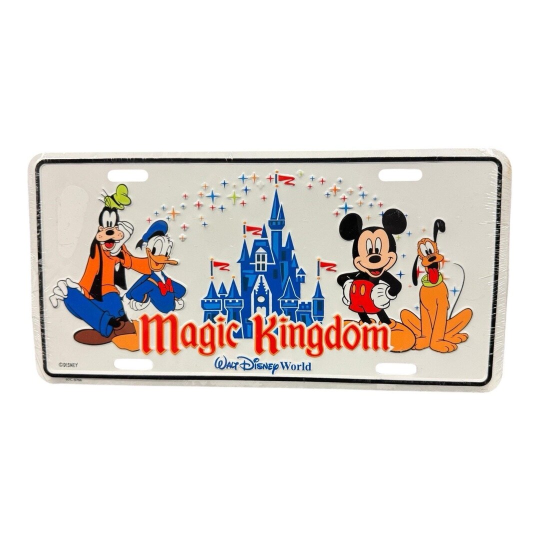 Vintage Walt Disney World Magic Kingdom License Plate Mickey Donald ...