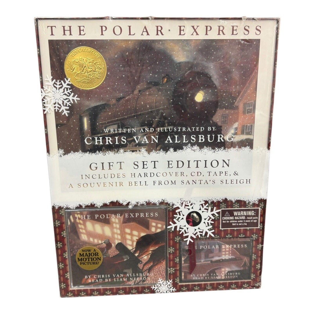 Polar Express Gift Set Edition Hard Cover Book CD Cassette Souvenir ...