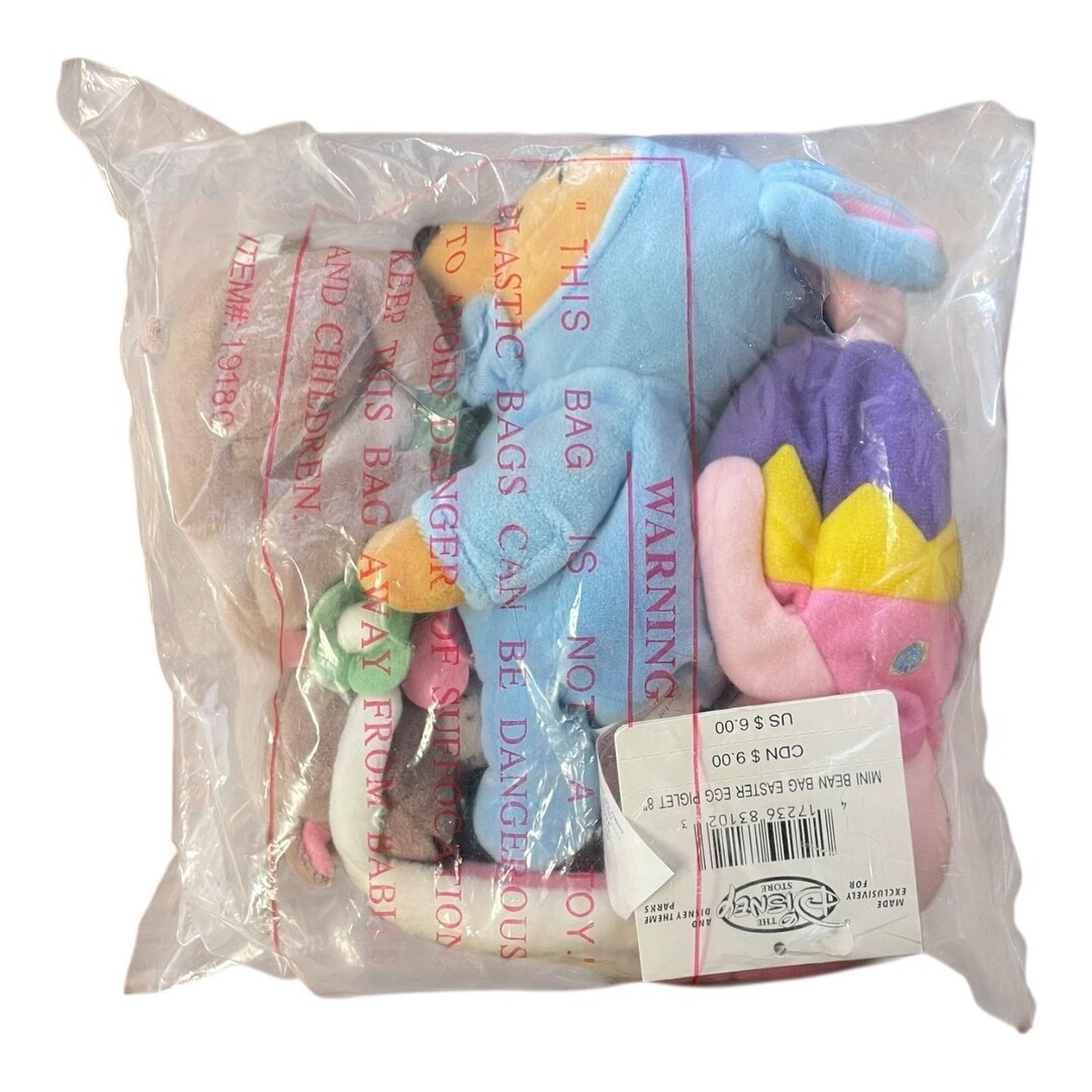 Easter Winnie the Pooh Piglet Gopher Disney Bean Bag 3 Plush Set - Etsy