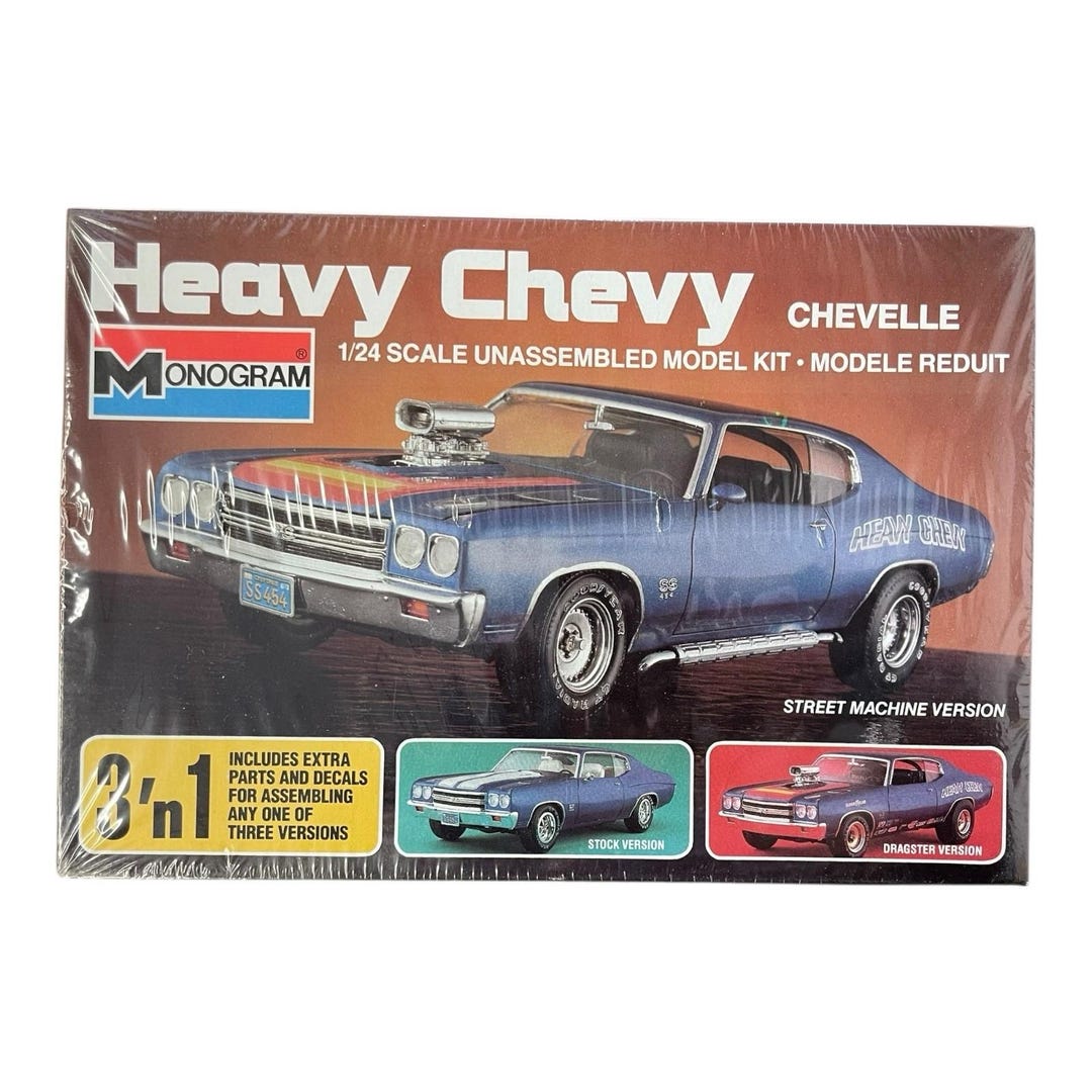 Heavy Chevy Chevelle 3 N 1 Monogram 1:24 Scale Model Kit - Etsy