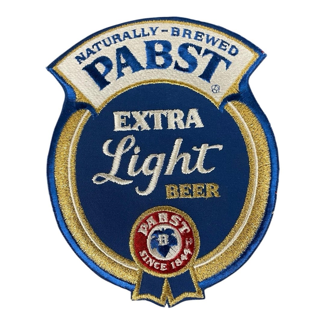 Pabst Blue Ribbon Extra Light Beer Patch Large 6x8" Naturally Brewed ...
