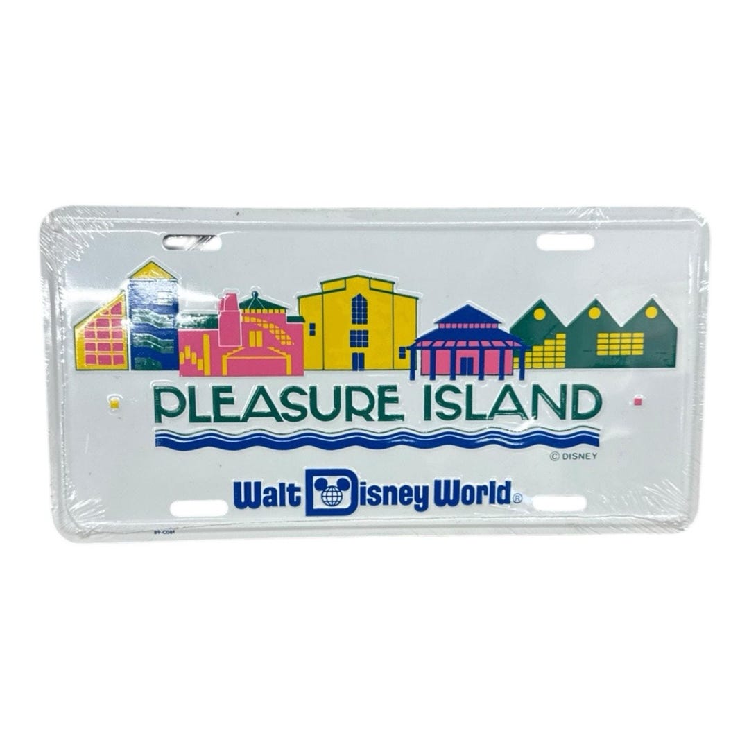 Walt Disney World Pleasure Island Metal License Plate Sealed 1989 - Etsy