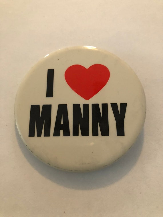 Vintage 1980s I Love Manny Button Pin | Etsy