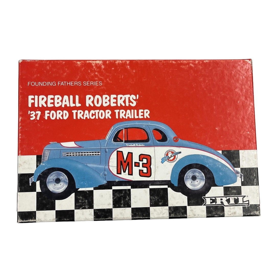 Fireball Roberts Ertl Founding Fathers Series ‘37 Ford Tractor Trailer ...
