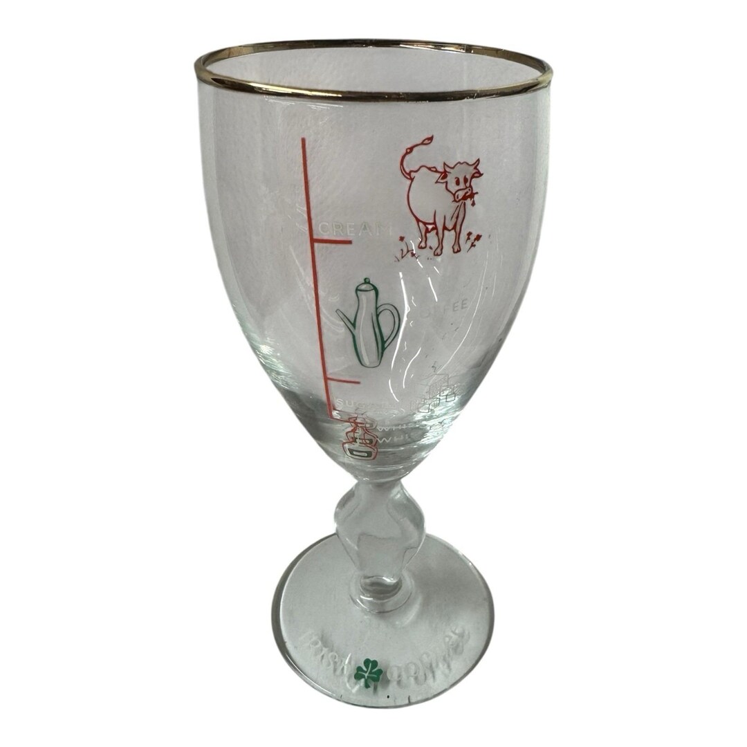 Irish Coffee Glass With Gold Rim & Recipe Detail St Patrick's Day - Etsy