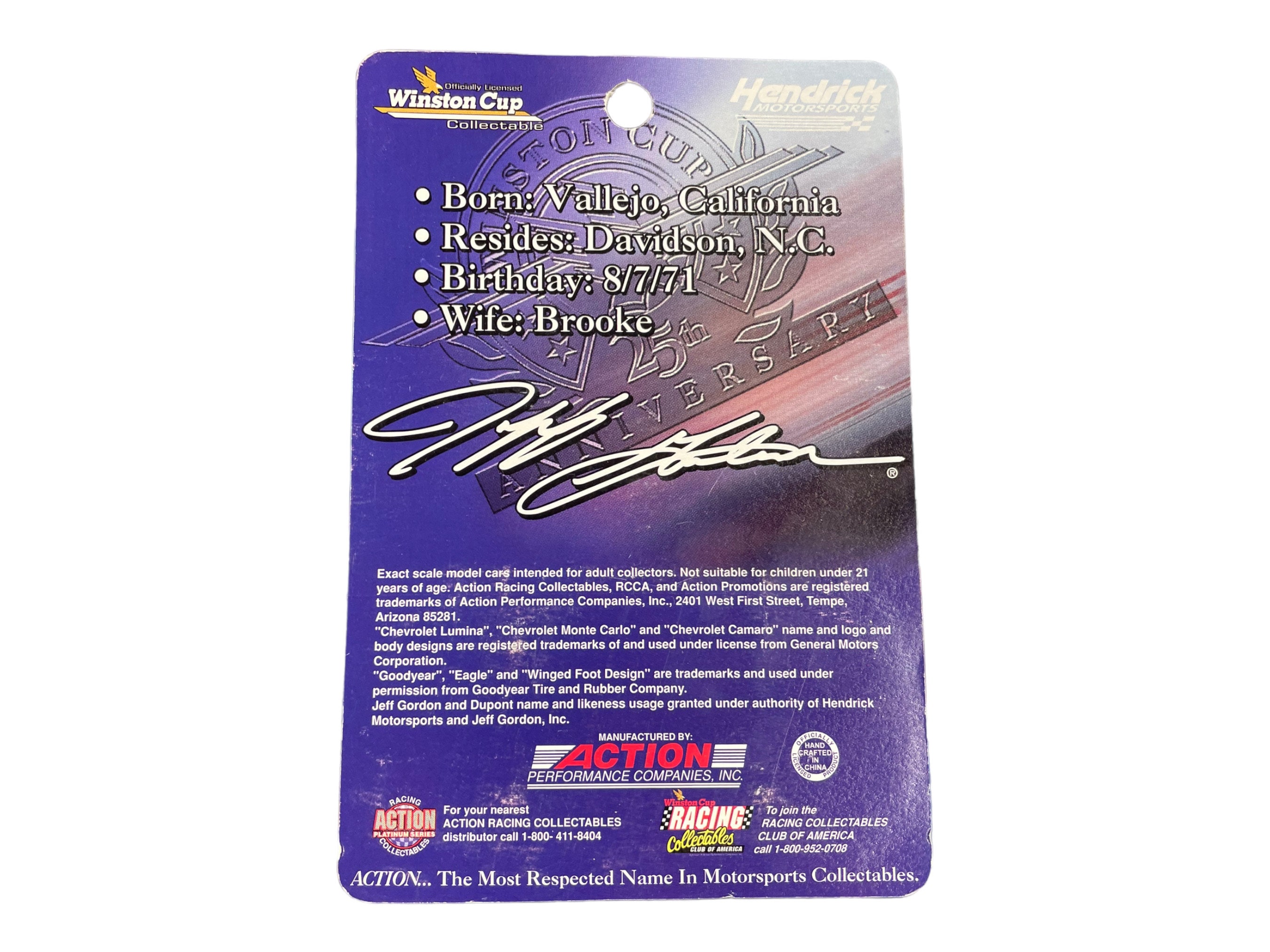 Jeff Gordon Dupont 1995 Chevrolet Monte Carlo 1995 Champion Action ...