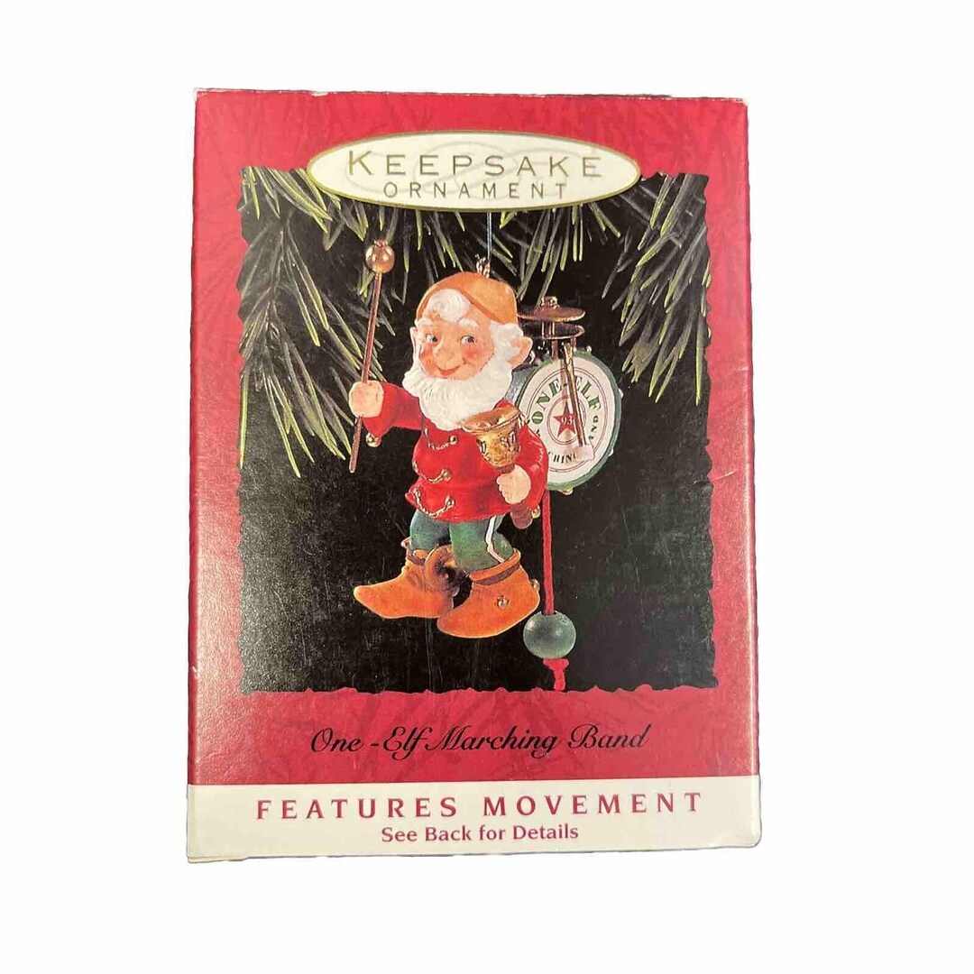 Hallmark Keepsake Ornament One Elf Marching Band Features Movement 1993 ...