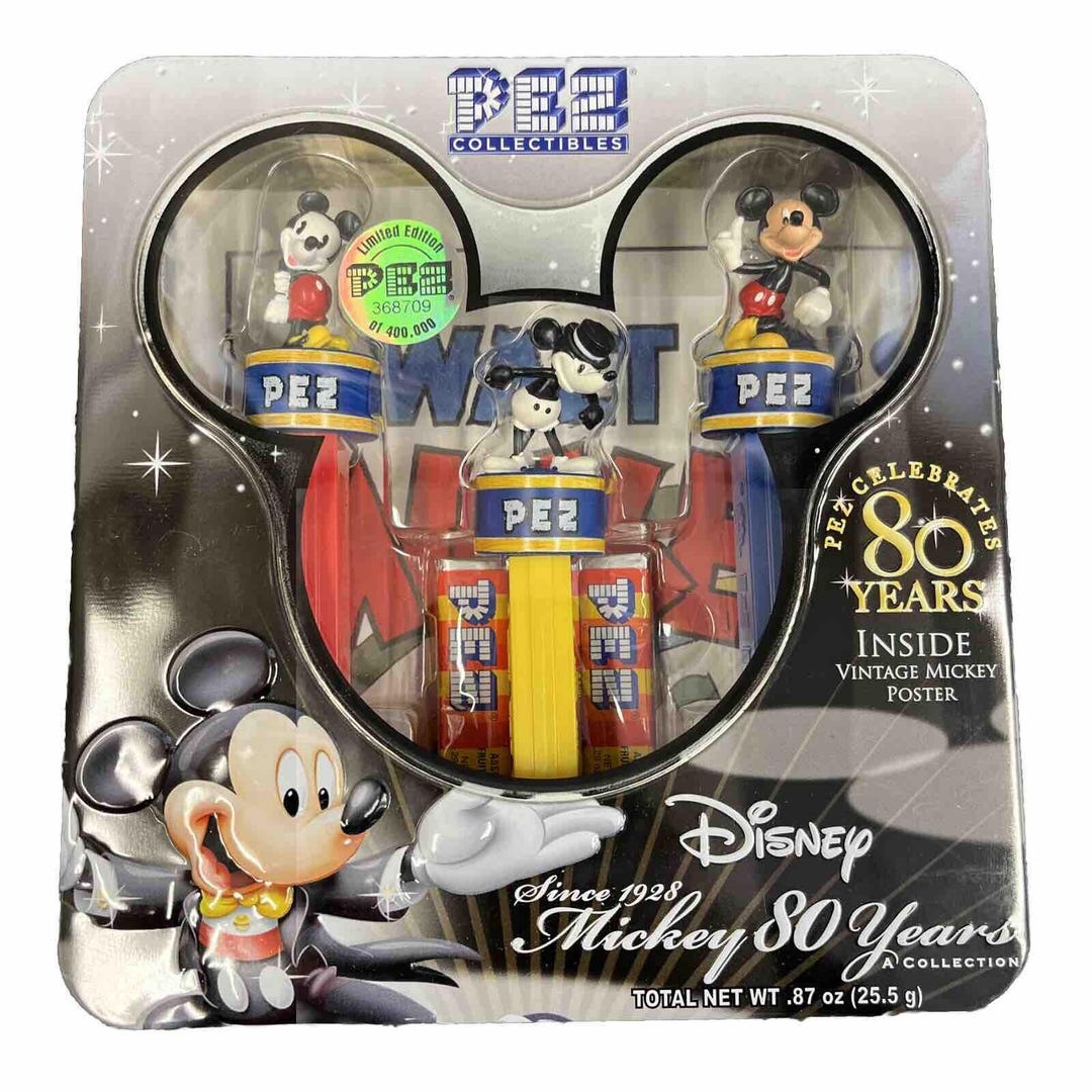 Disney Pez Mickey Mouse Trio 80 Years Collection With Poster and Tin - Etsy