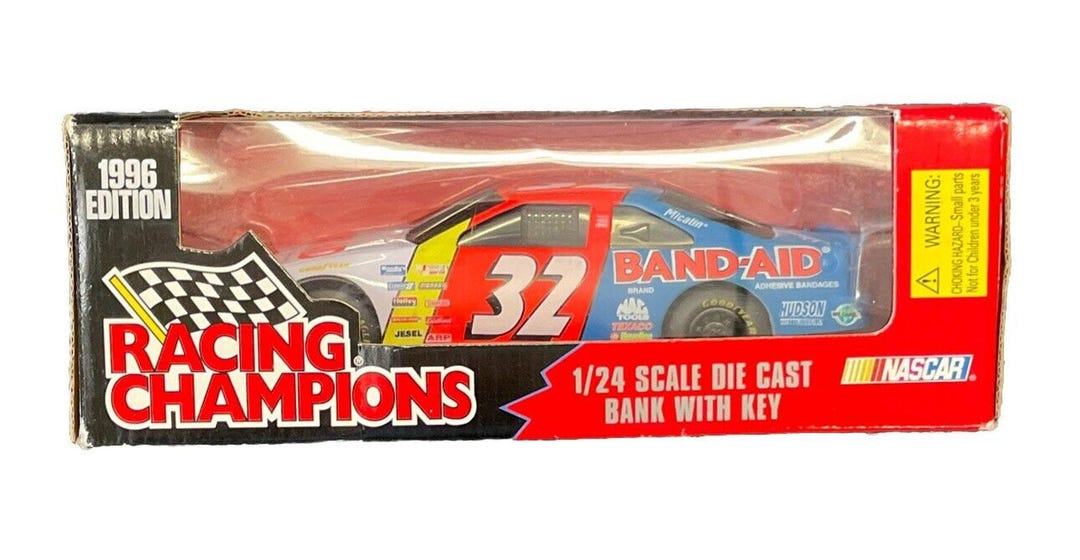 Dale Jarrett Band Aid Racing Champions #32 1996 1/24 Die Cast Bank - Etsy