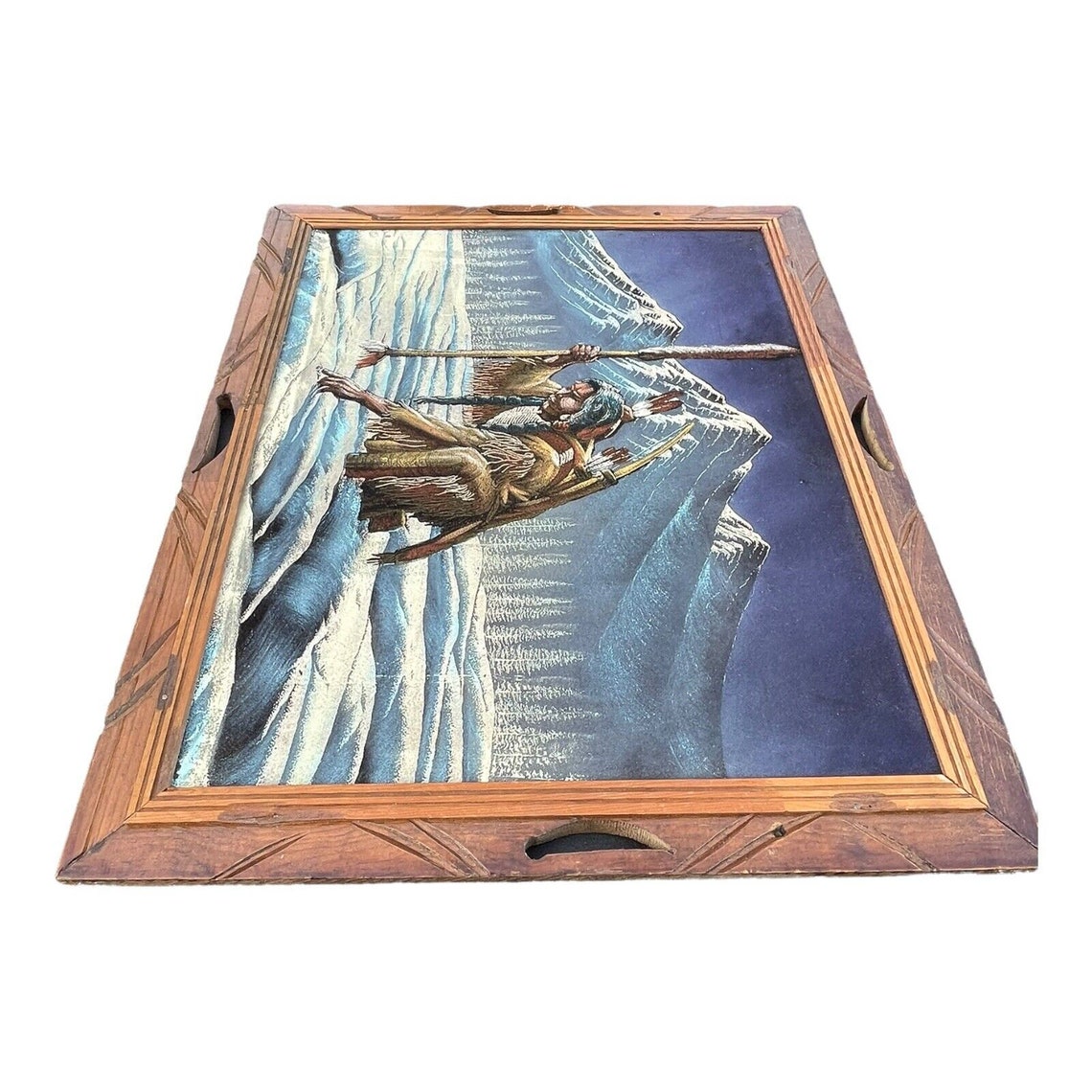 Native American Tracking Velvet Painting by Ernesto Sanchez 23x19 Snow ...