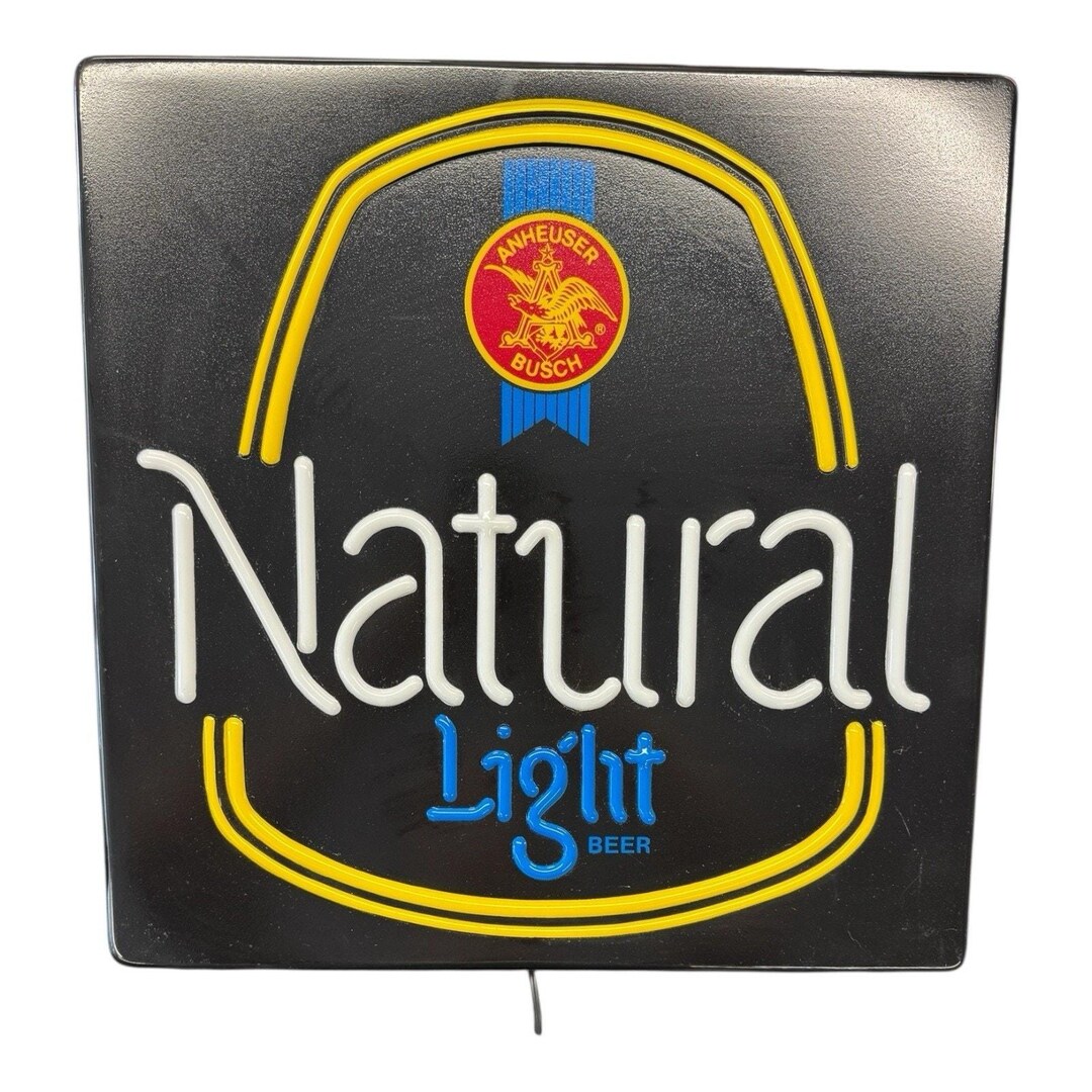 1980s Natural Light Neon Style Bar Sign 18” X 18” Natty Light Beer Sign ...