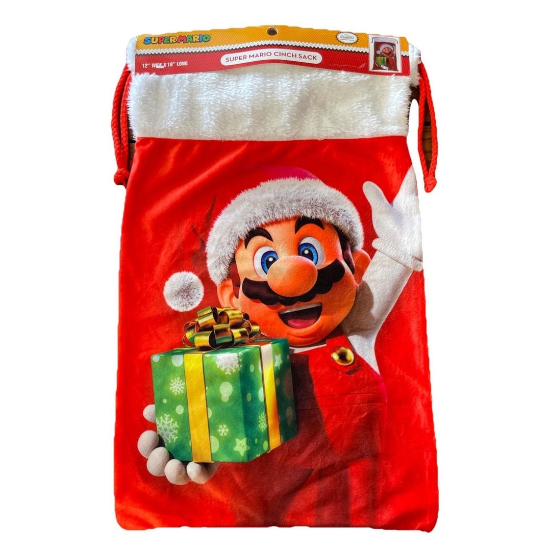 Super Mario Brothers 12" X 18" Christmas Holiday Cinch Bag - Etsy