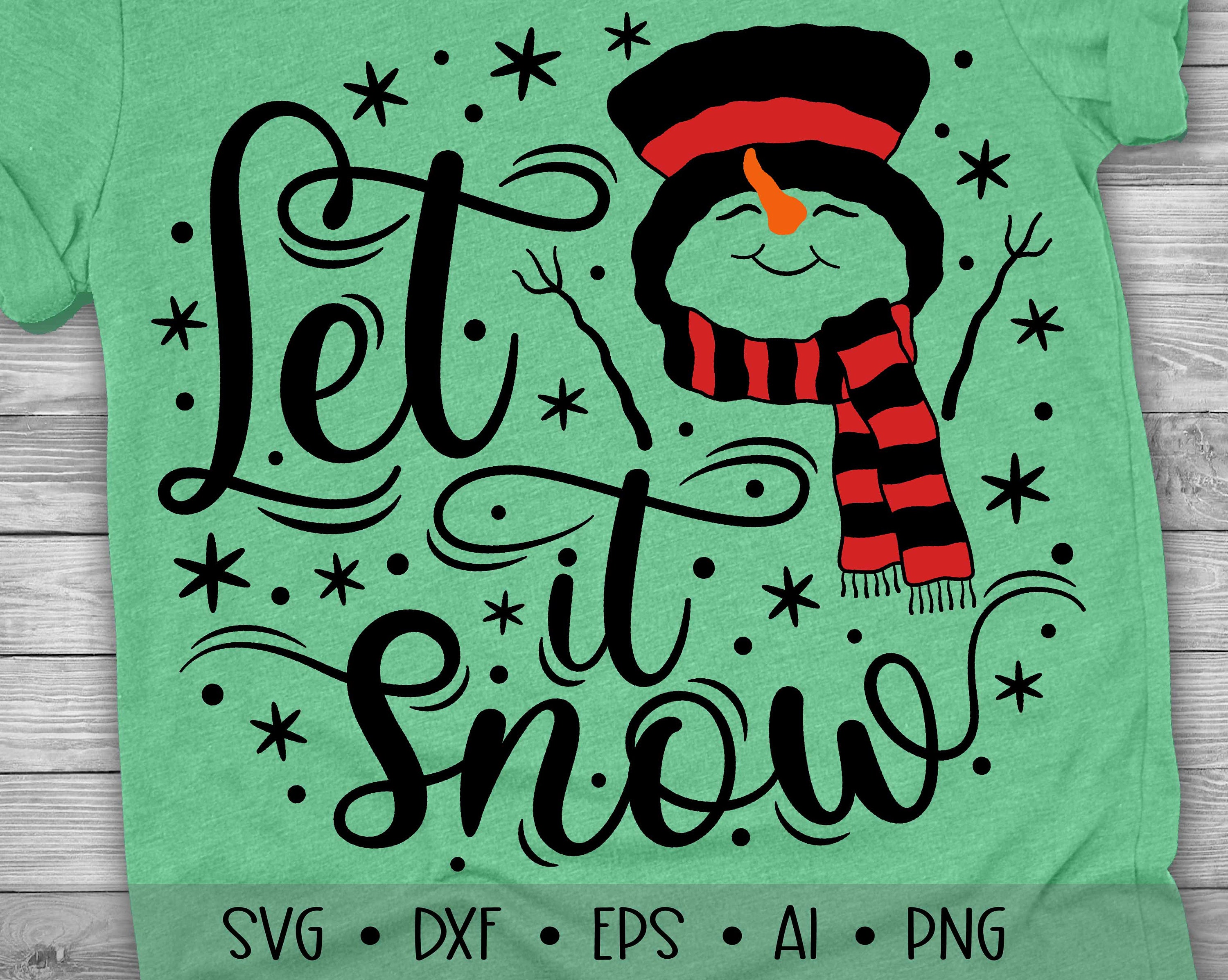 Let It Snow Svg Snowman Svg Merry Christmas Svg Christmas - Etsy